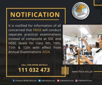 FBISE has increased pass percentage and practical exams system