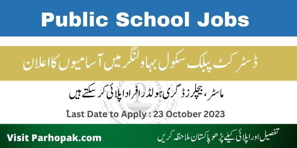 District Public School Bahawalnagar Autism Center Jobs 2023