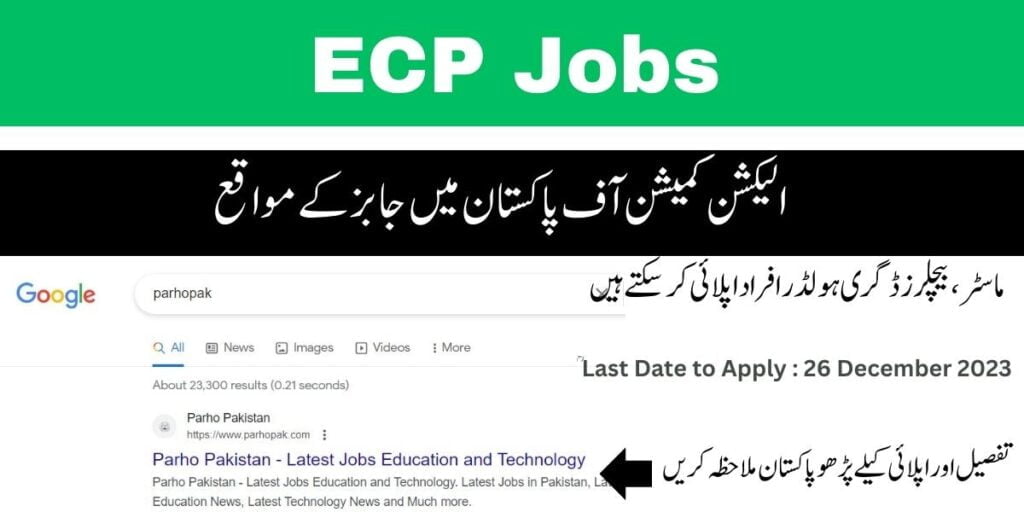 ECP PO Box 1418 Jobs 2023 - Election Commission of Pakistan