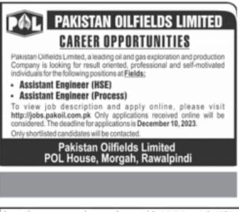 Pakistan Oilfields Limited POL December Jobs 2023