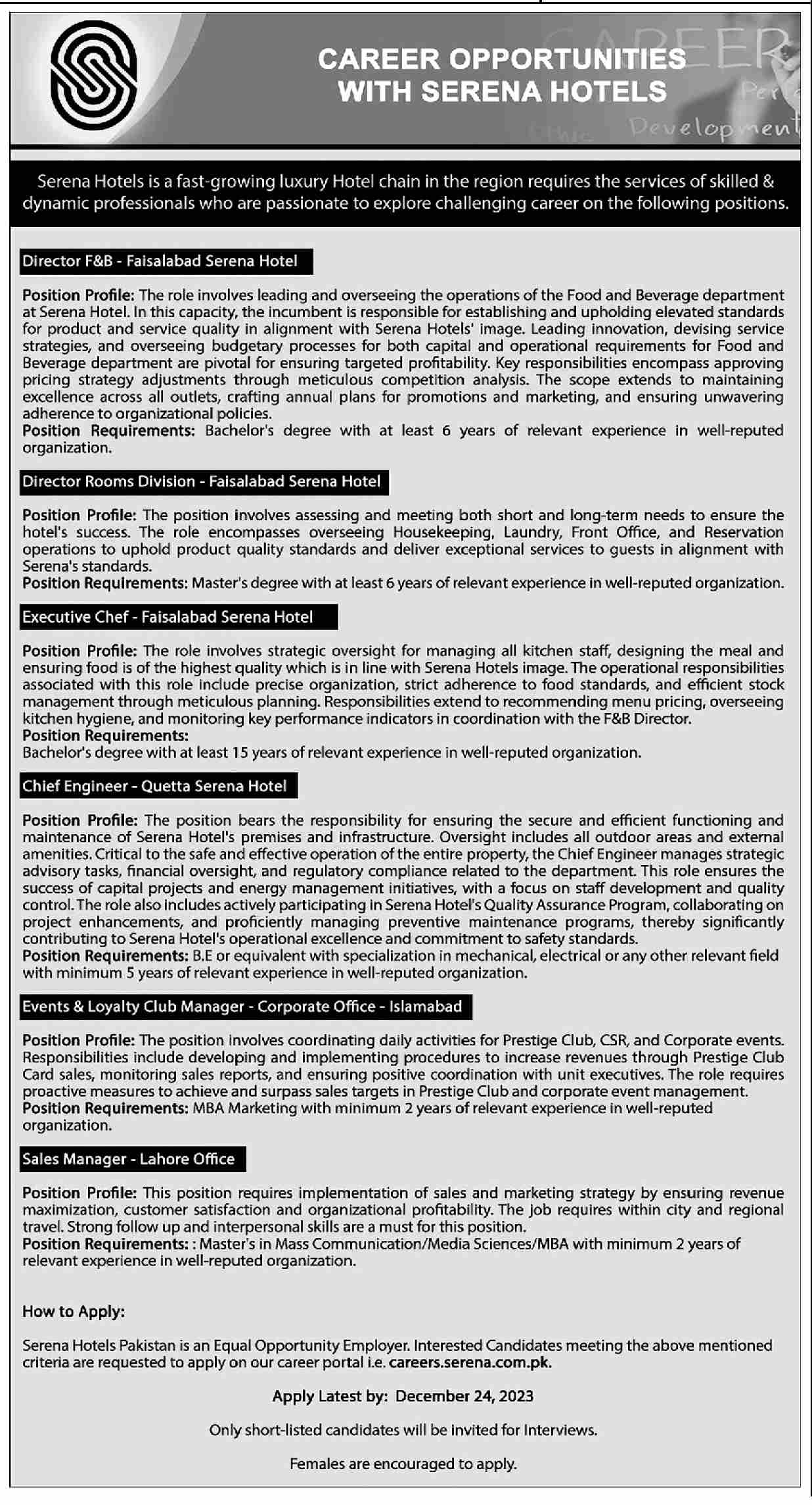 Serena Hotels Jobs 2023 Apply Online
